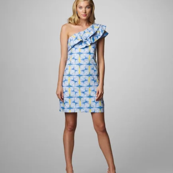 Lilly Pulitzer | Dresses | Lilly Pulitzer Sandra Blue Butterfly Dress ...